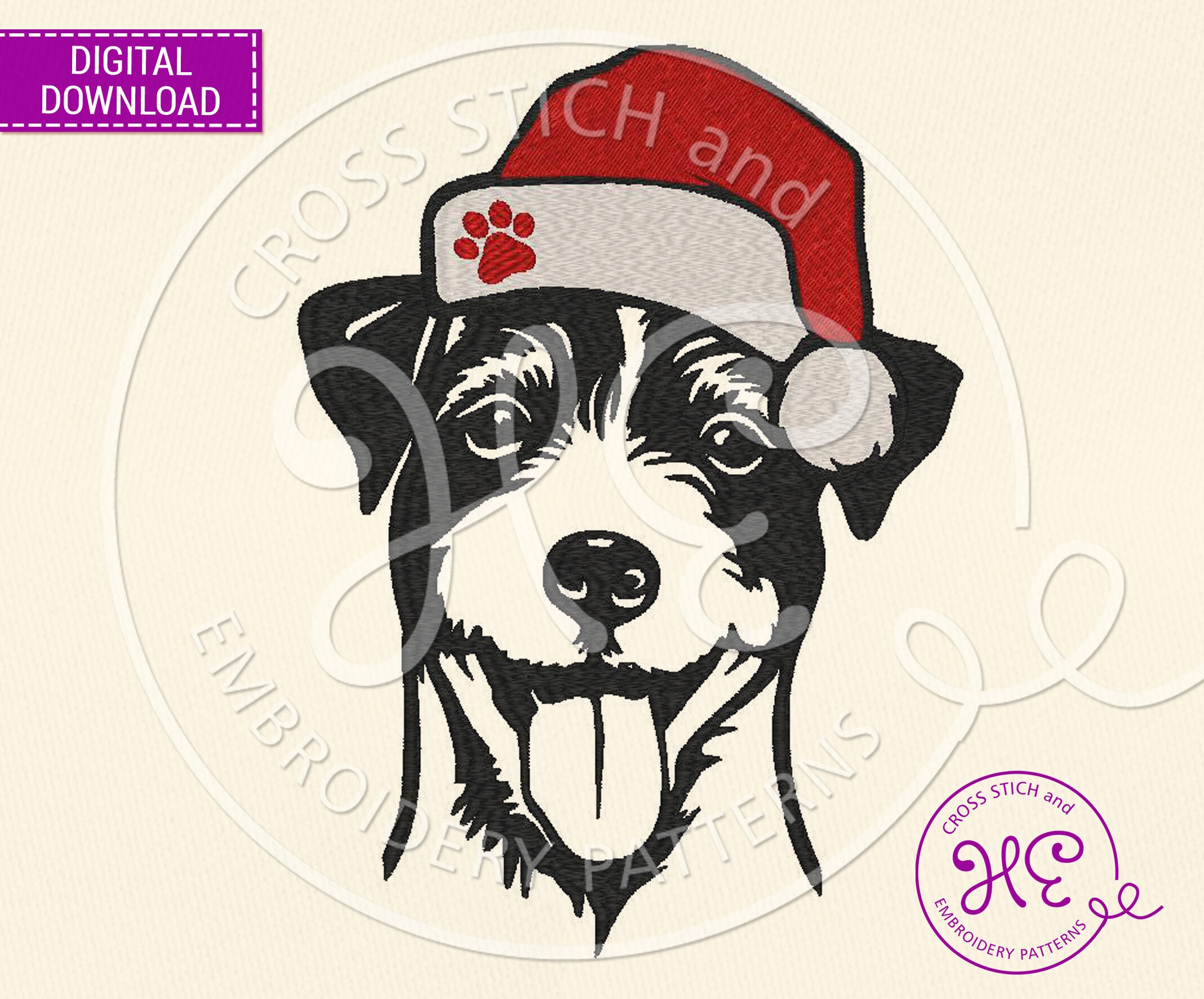 Christmas Dog Embroidery Design Bundle Embroidery Pattern - Etsy