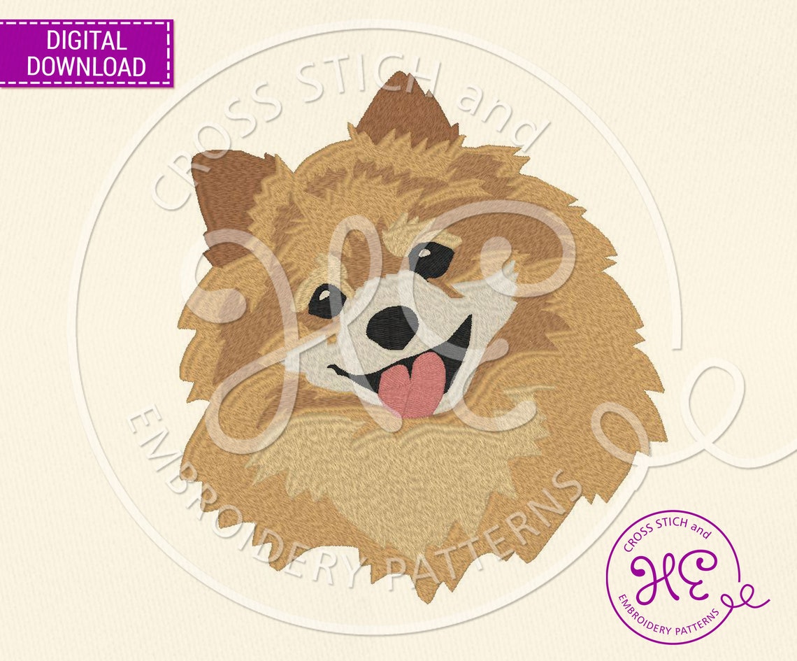 Pomeranian Embroidery Designs Machine Embroidery Pattern | Etsy