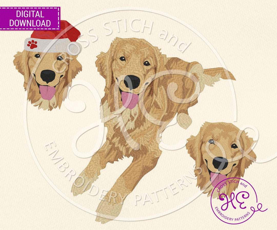 Golden Retriever Dog Embroidery Designs, Machine Embroidery Pattern ...