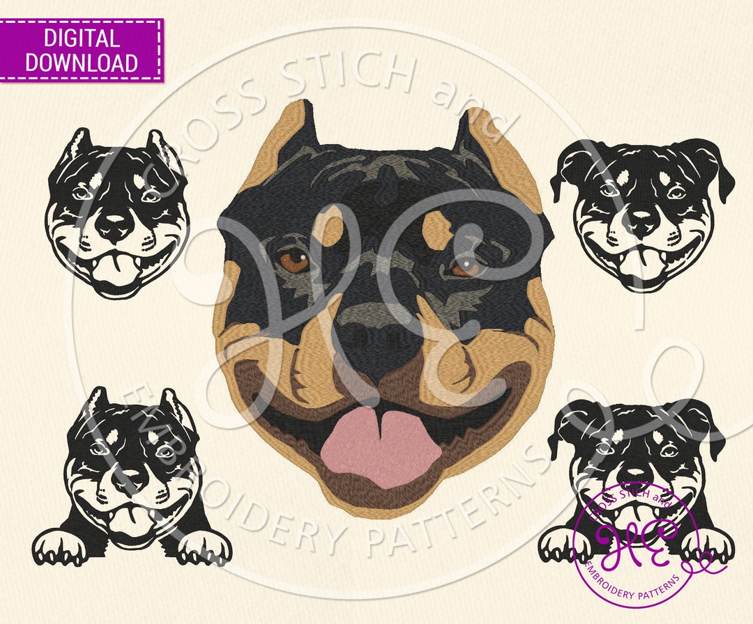 Cute American Bulldog Embroidery Designs, Embroidery Pattern for ...