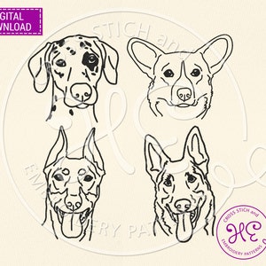 Dog Embroidery Design Bundle, Machine Embroidery Pattern, Instant ...