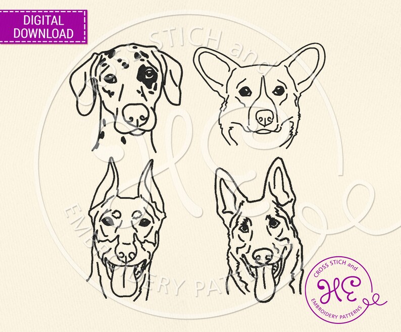 Dog Embroidery Design Bundle Machine Embroidery Pattern - Etsy