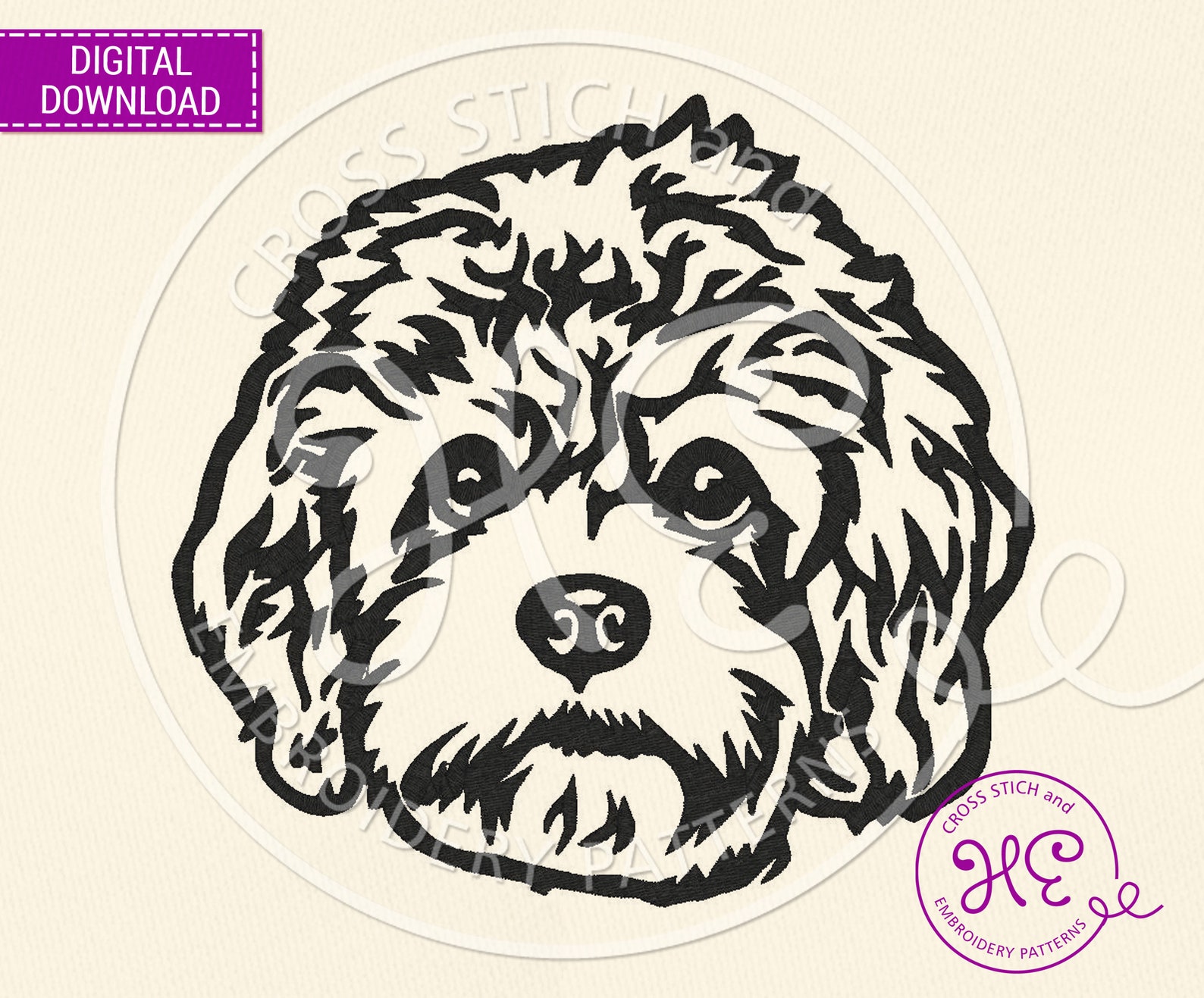 Cavapoo Dog Embroidery Designs Machine Embroidery Pattern - Etsy