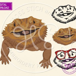 Bearded Dragon Embroidery Designs, Pattern for Machine, Download, Cute ...