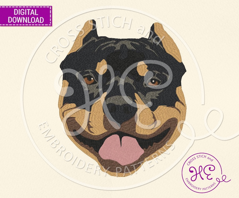 Cute American Bulldog Embroidery Designs Embroidery Pattern - Etsy