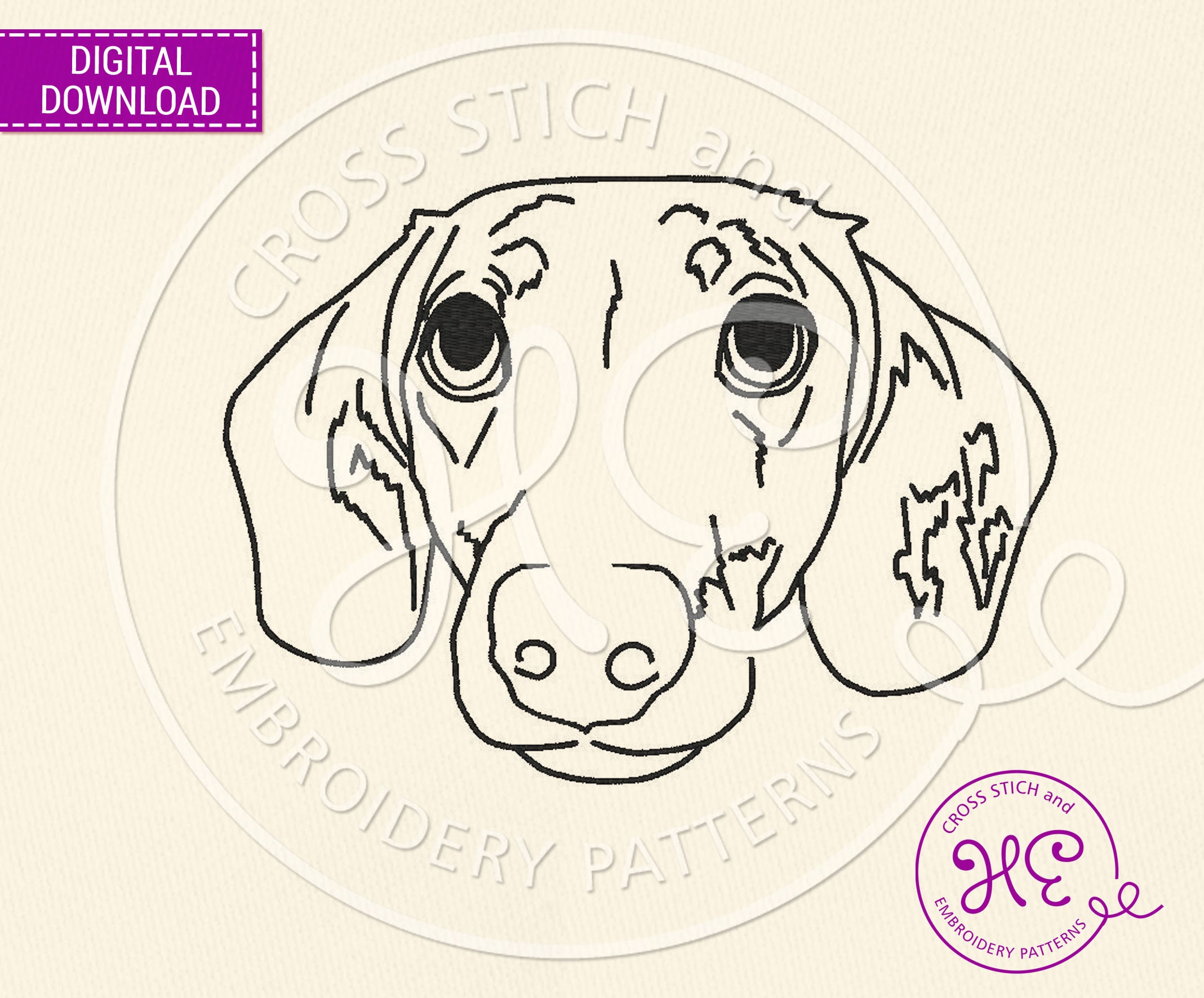 Dachshund Merle Dog Embroidery Designs, Machine Embroidery Pattern ...