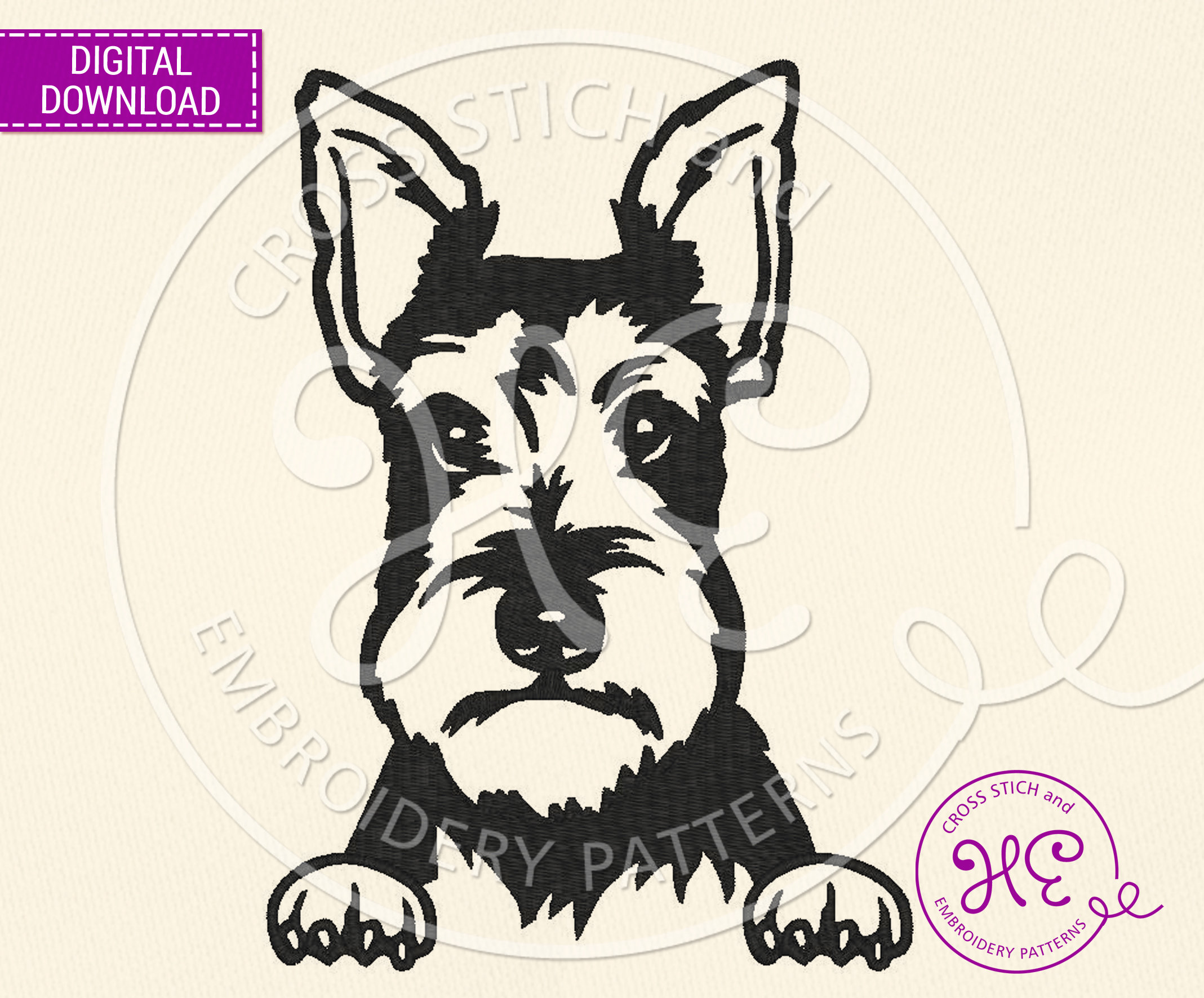 Miniature Schnauzer Embroidery Design, Machine Embroidery Pattern ...
