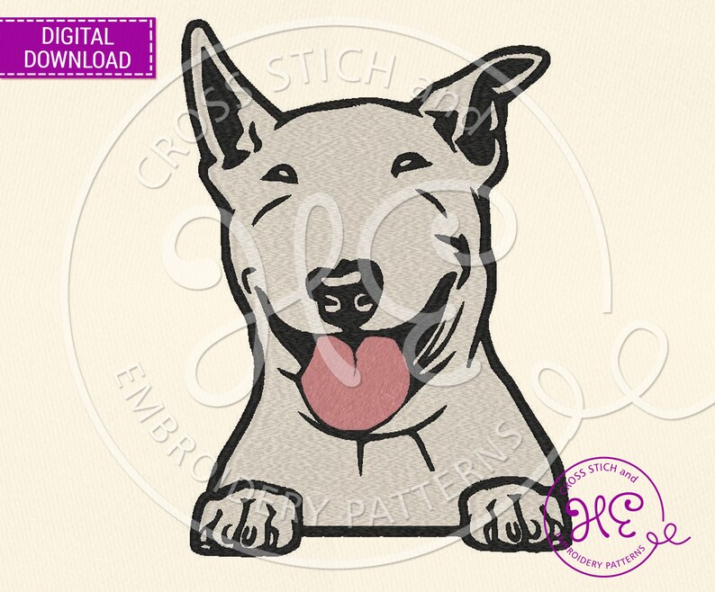 Bull Terrier Embroidery Design Machine Embroidery Pattern | Etsy