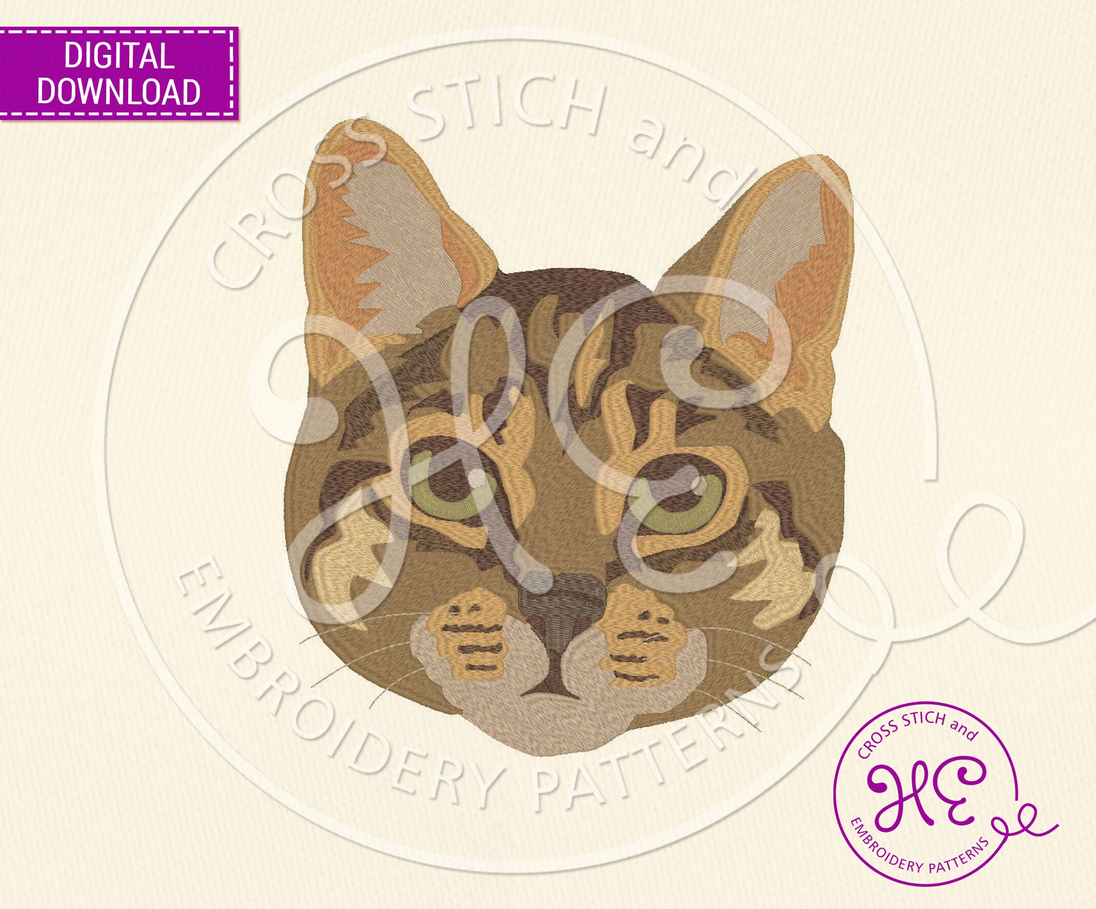Tabby Cat Embroidery Designs, Machine Embroidery Pattern, Digital ...