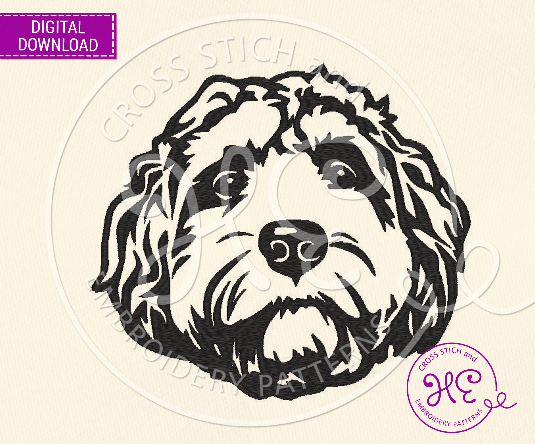 Labradoodle Dog Embroidery Designs Machine Embroidery | Etsy