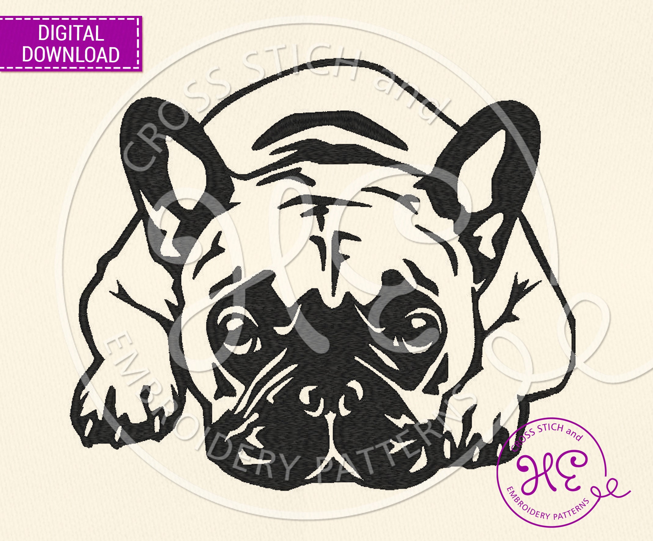 French Bulldog Embroidery Designs Dog Embroidery Pattern for - Etsy