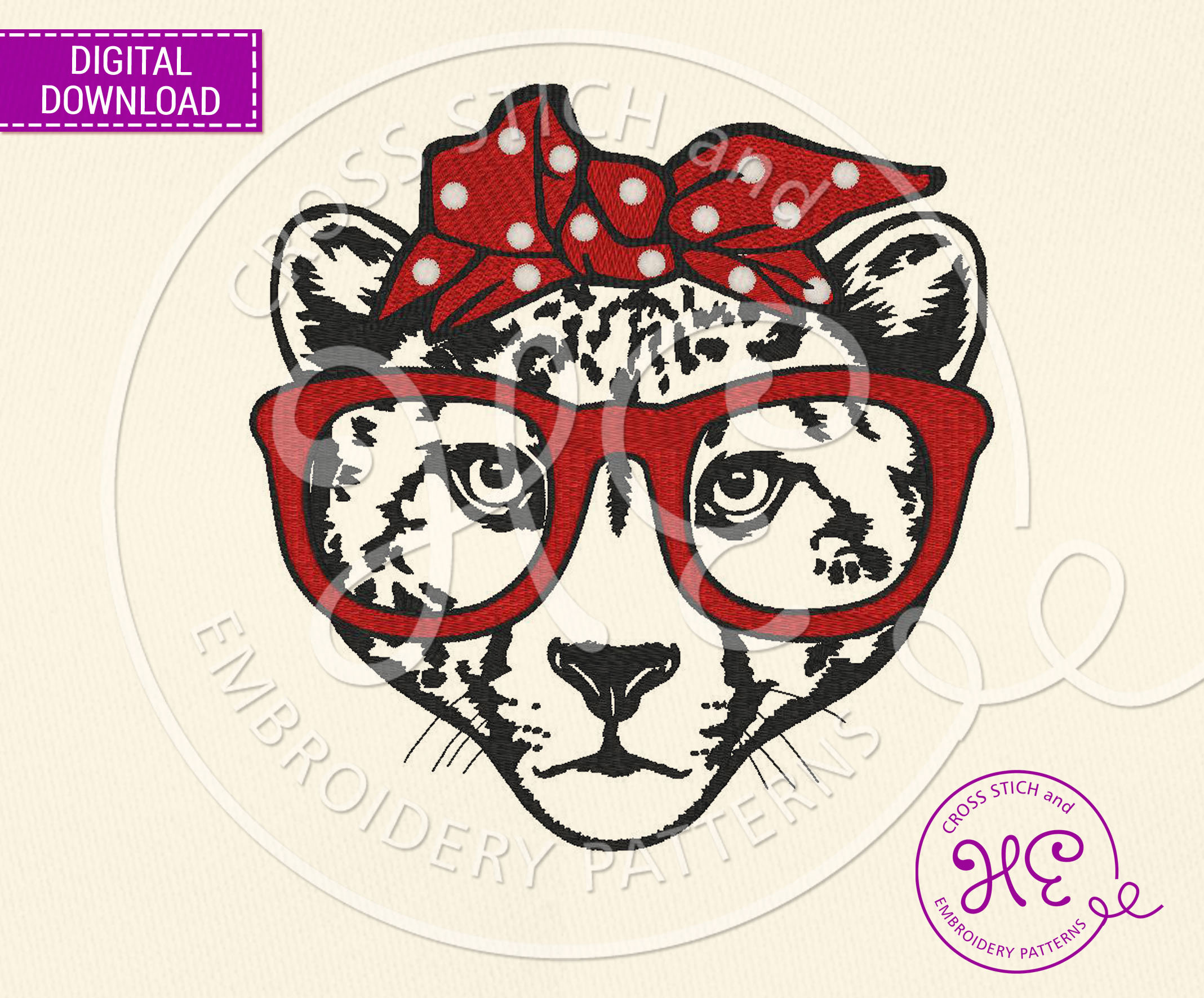Cheetah Embroidery Design, Pattern for Machine, Download, African ...