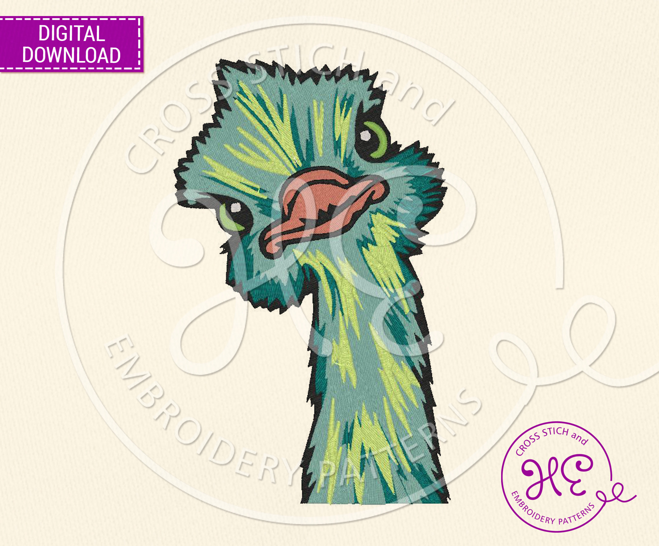Ostrich Embroidery Design Embroidery Designs for Machine - Etsy
