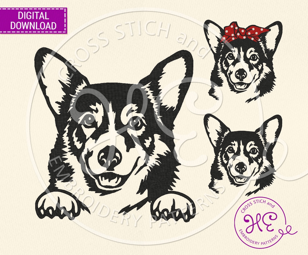 Corgi Dog Embroidery Designs, Machine Embroidery Pattern, Ukraine ...