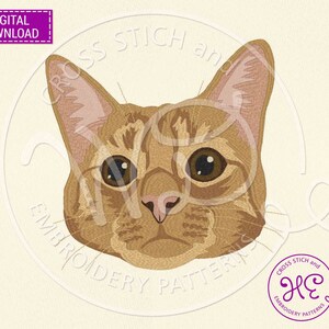Orange Tabby Cat Embroidery Designs, Machine Embroidery Pattern ...