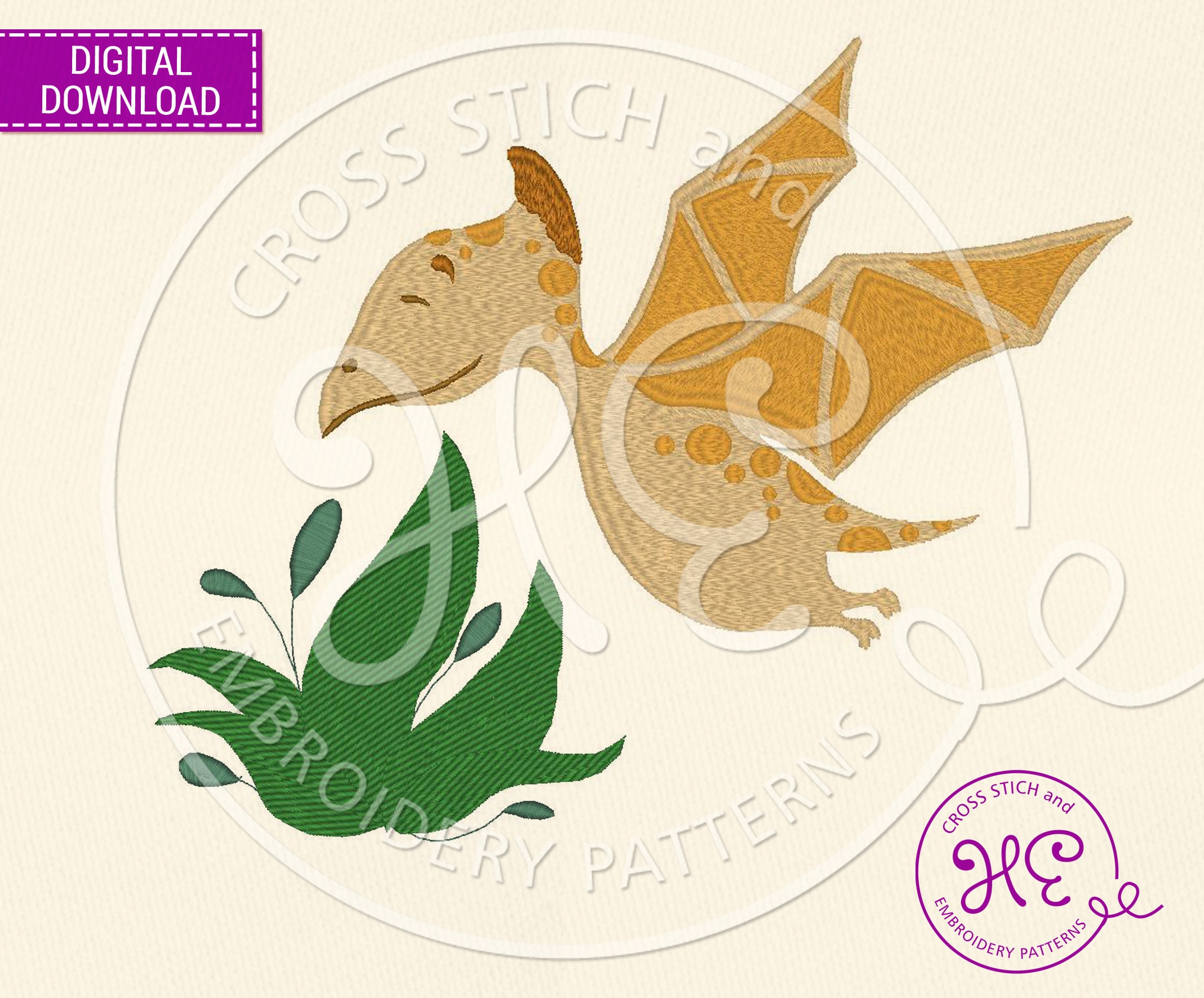 Dinosaur Embroidery Design Embroidery Pattern For Machine | Etsy