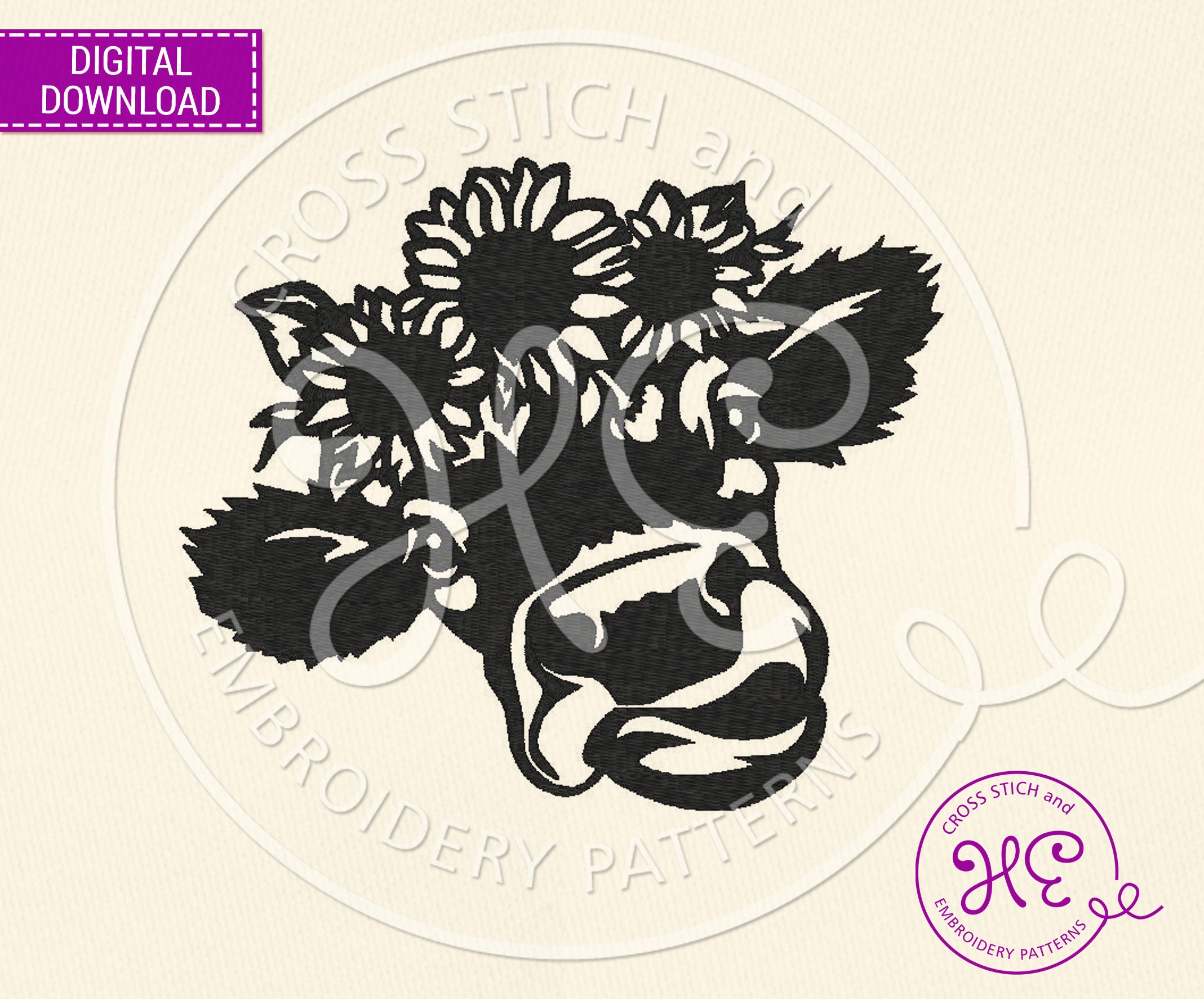 Cow Embroidery Design Pattern for Machine Download Heifer | Etsy