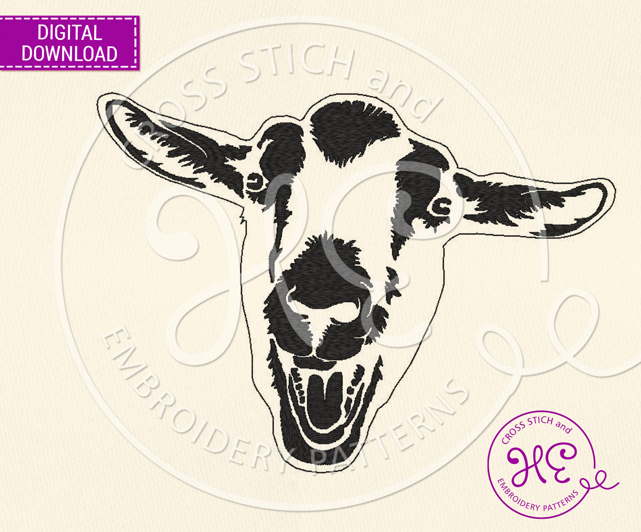 Goat Embroidery Designs Funny Embroidery Pattern for Machine - Etsy