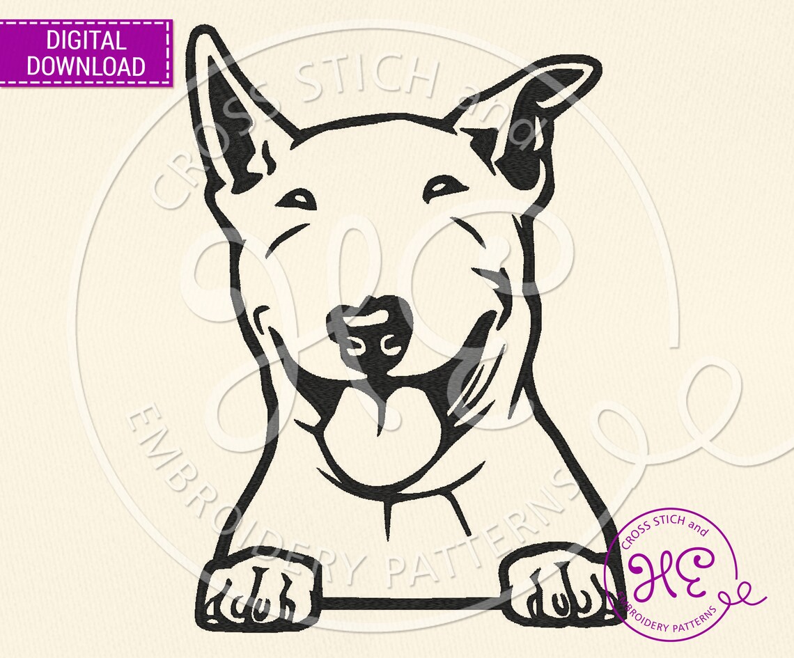 Bull Terrier Embroidery Design Machine Embroidery Pattern | Etsy