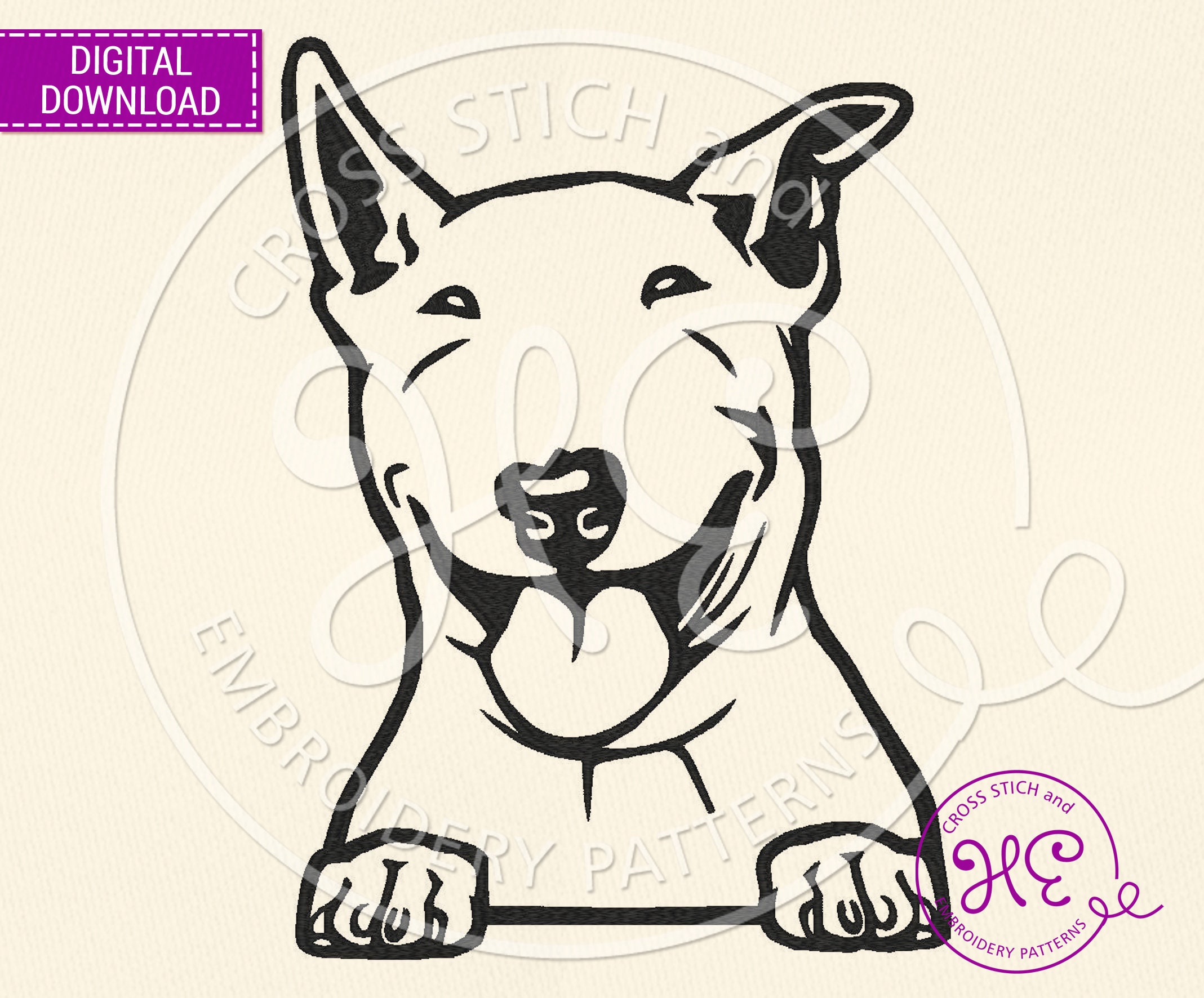 Bull Terrier Embroidery Design Machine Embroidery Pattern | Etsy