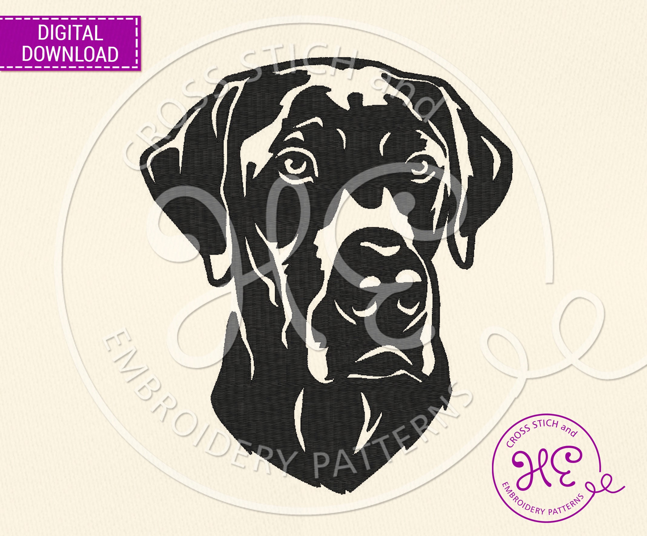 Great Dane Dog Embroidery Design Machine Embroidery Pattern | Etsy