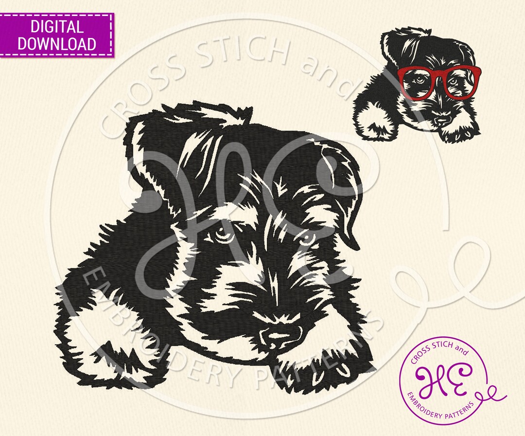 Miniature Schnauzer Embroidery Design, Machine Embroidery Pattern ...