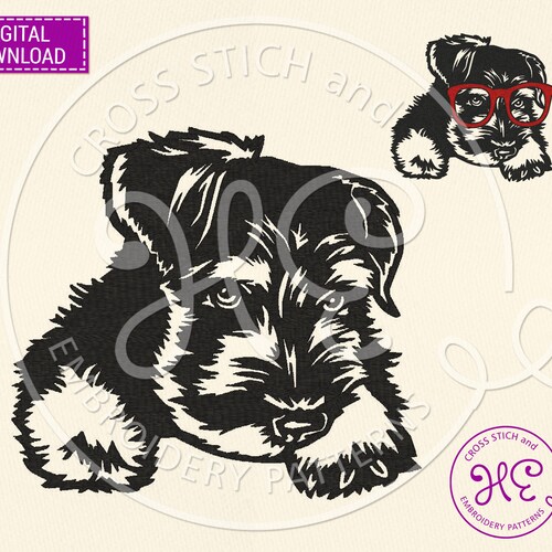 Miniature Schnauzer Embroidery Design Machine Embroidery - Etsy