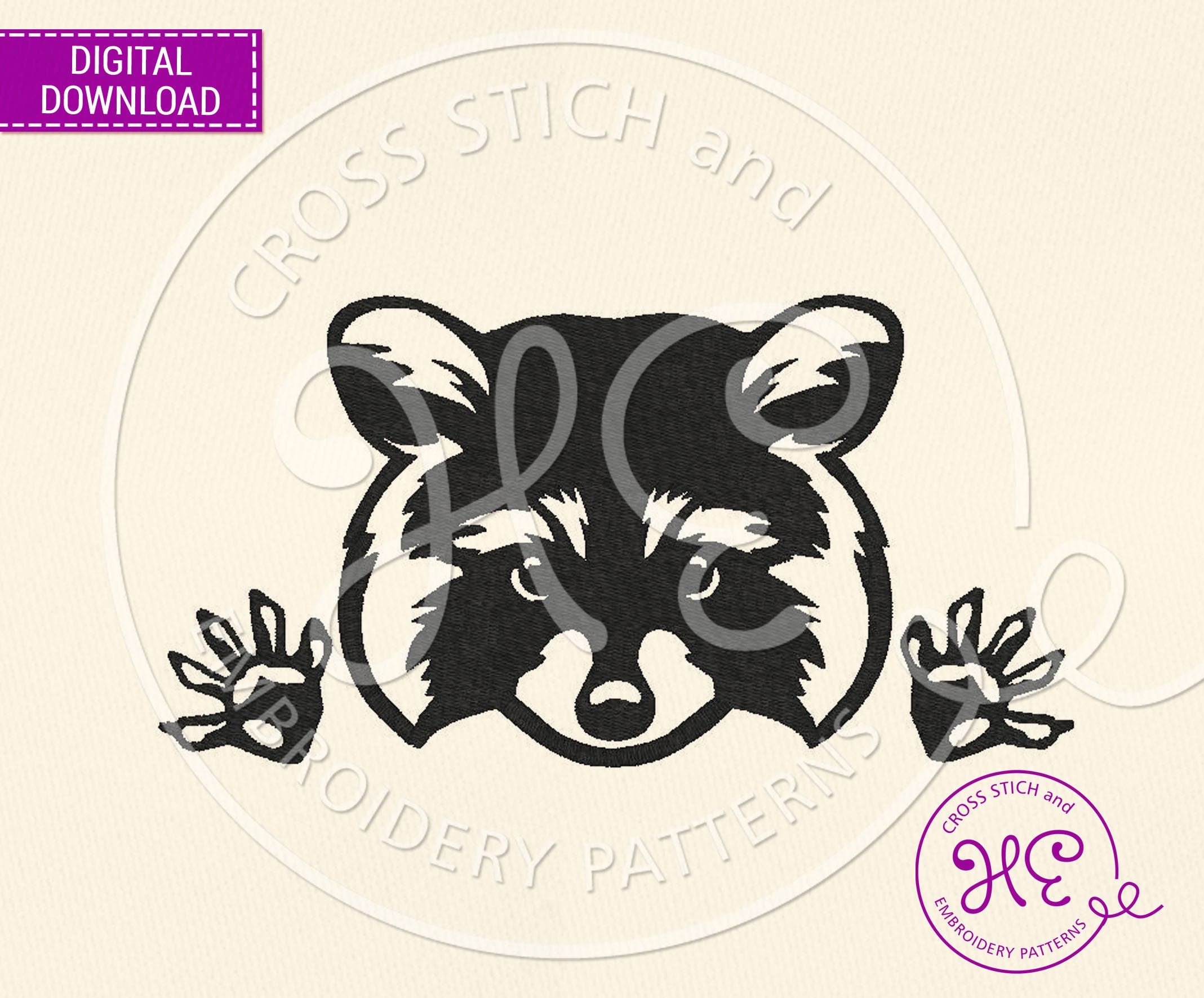 Raccoon Embroidery Design Machine Embroidery Pattern - Etsy