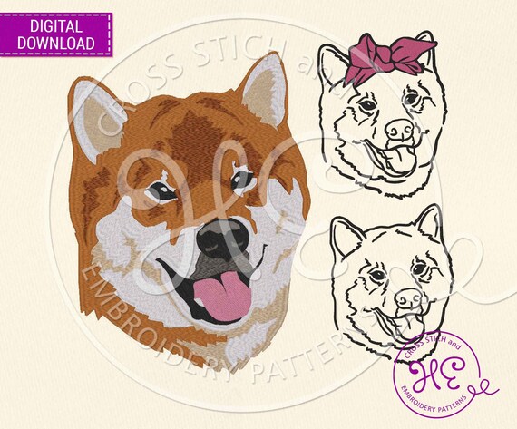 Shiba Inu Dog Embroidery Design Pattern for Machine - Etsy