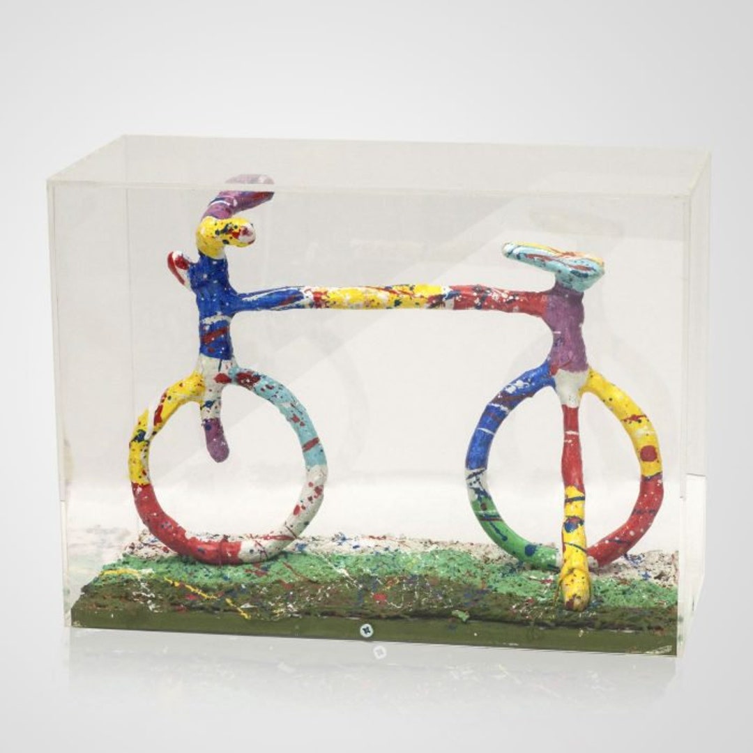 POP ART Bicycle Sculpture in a Perspex Box, Bike Art, Unique Item, Bike ...