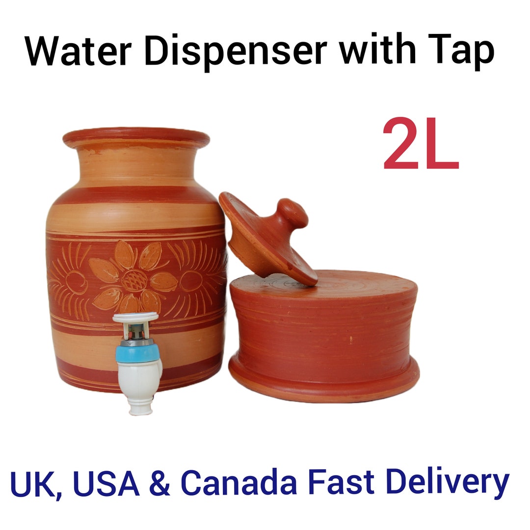 New 100% Handmade 2L Small CLAY WATER DISPENCER With Free Stand Healthy ...