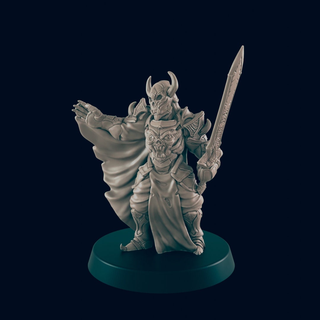 3D Printed Death Knight Miniature – 28mm Scale RPG Model - Etsy