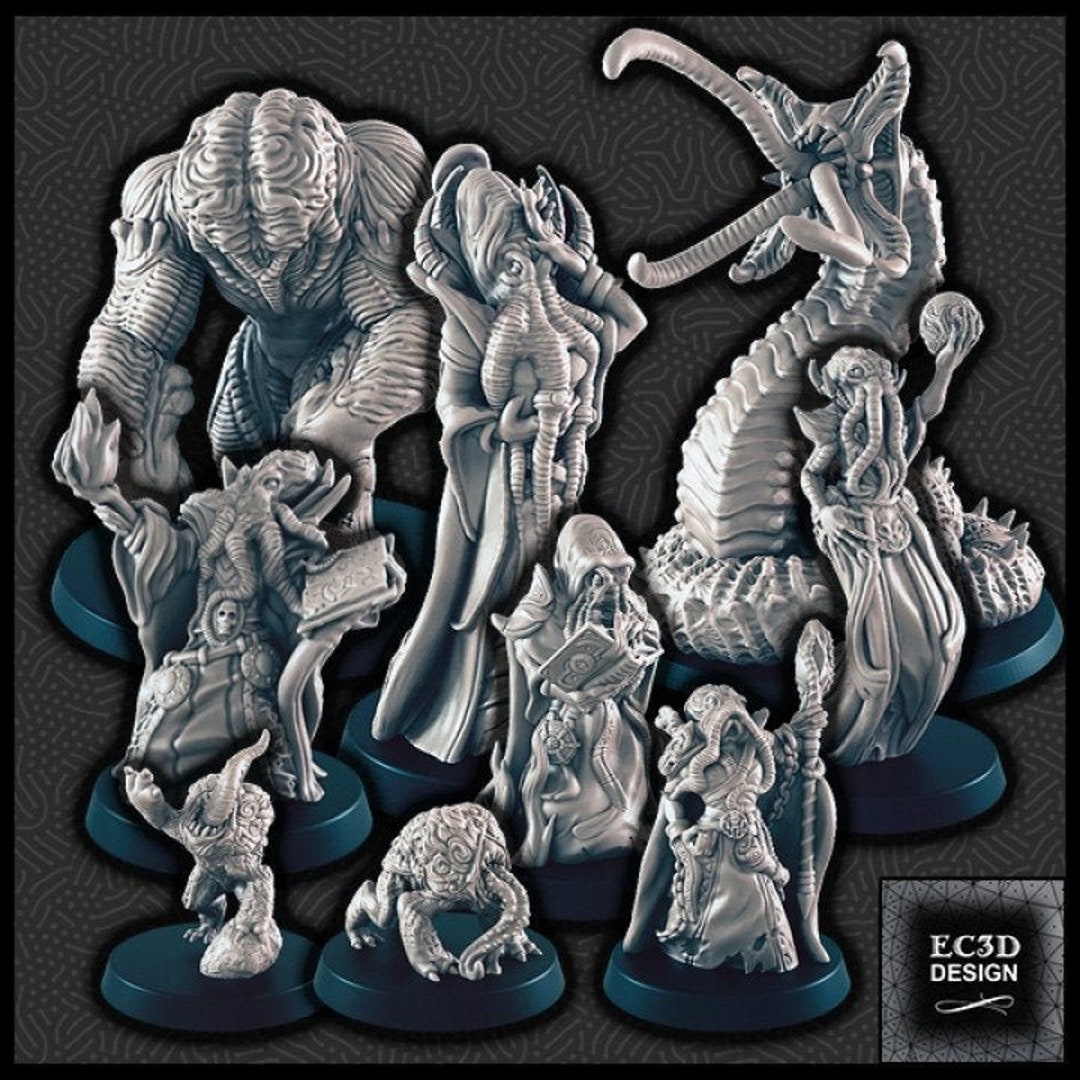 Mind Flayer Minis! - 3D Printed Model 28/32mm Scale RPG Fantasy Games D ...