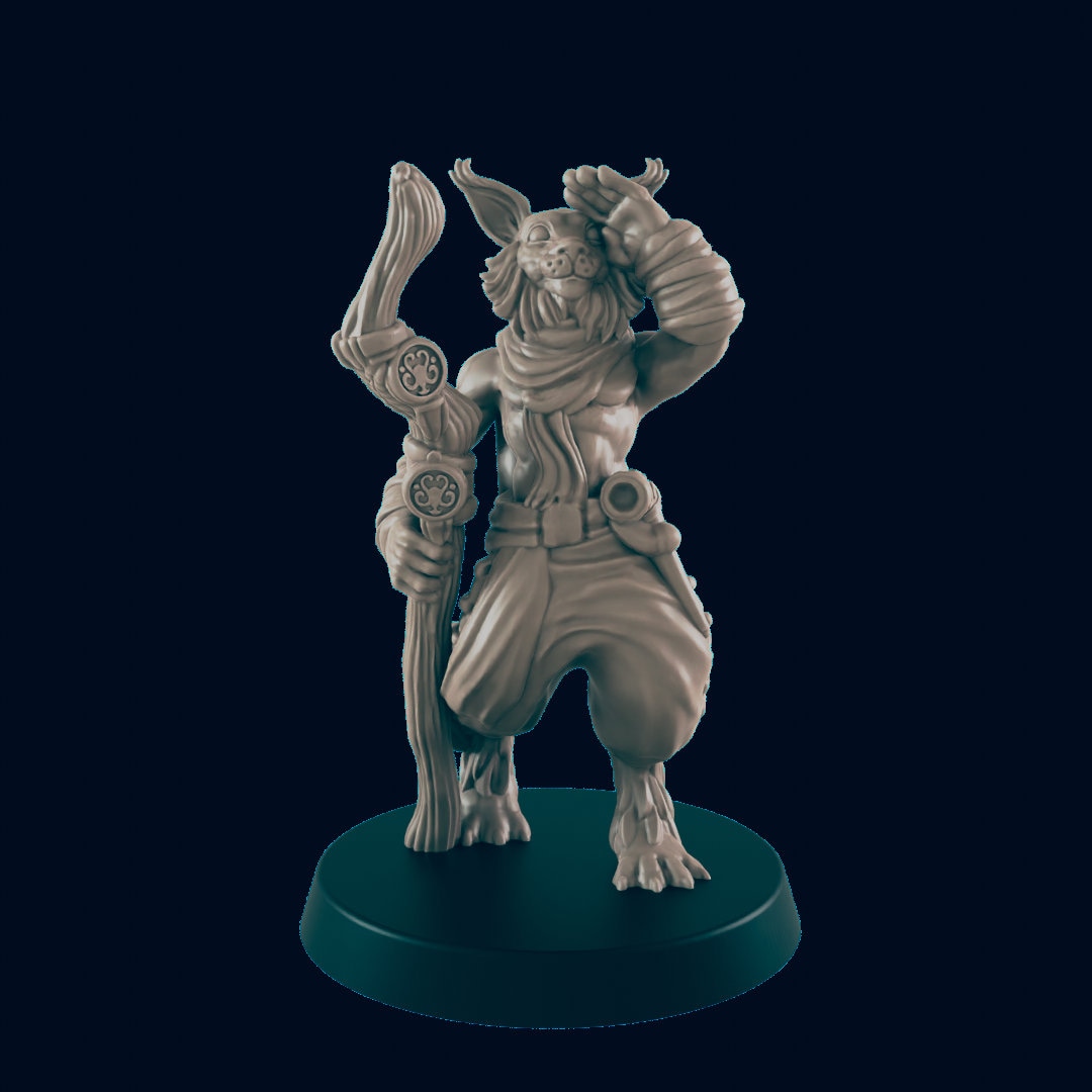 Catfolk/tabaxi Guide Minis - 3D Printed Model 28/32mm Scale RPG Fantasy ...