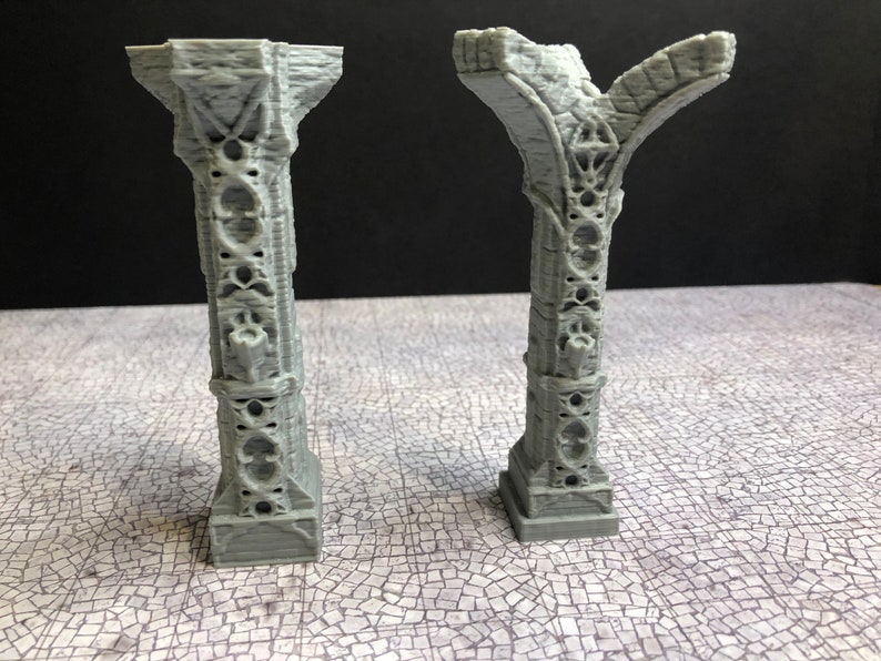 Stone Columns 3D Printed Model 28/32mm Scale RPG Fantasy | Etsy