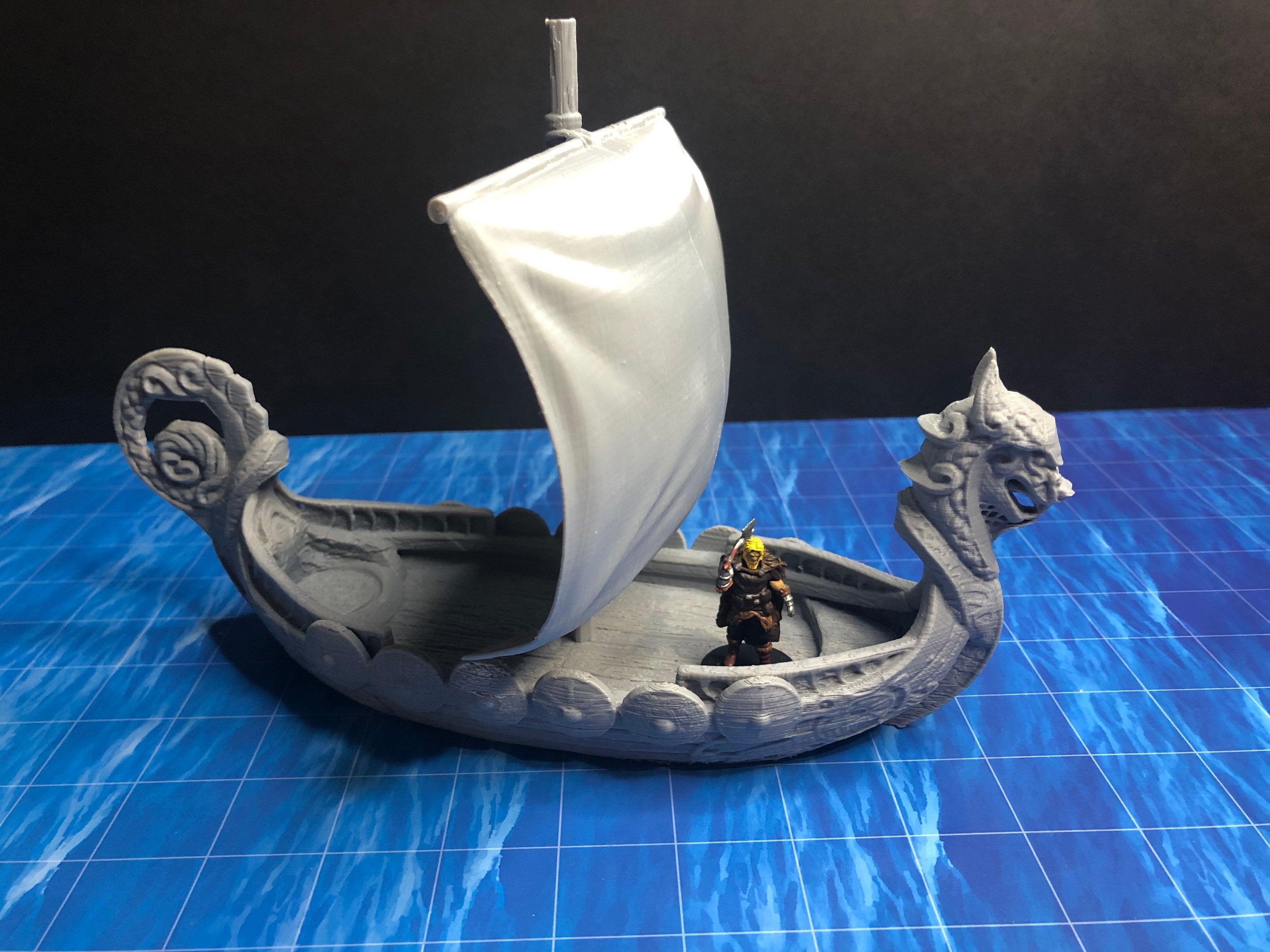Longboat - 3D Printed Model 28/32mm Scale RPG Fantasy Games D&D ...