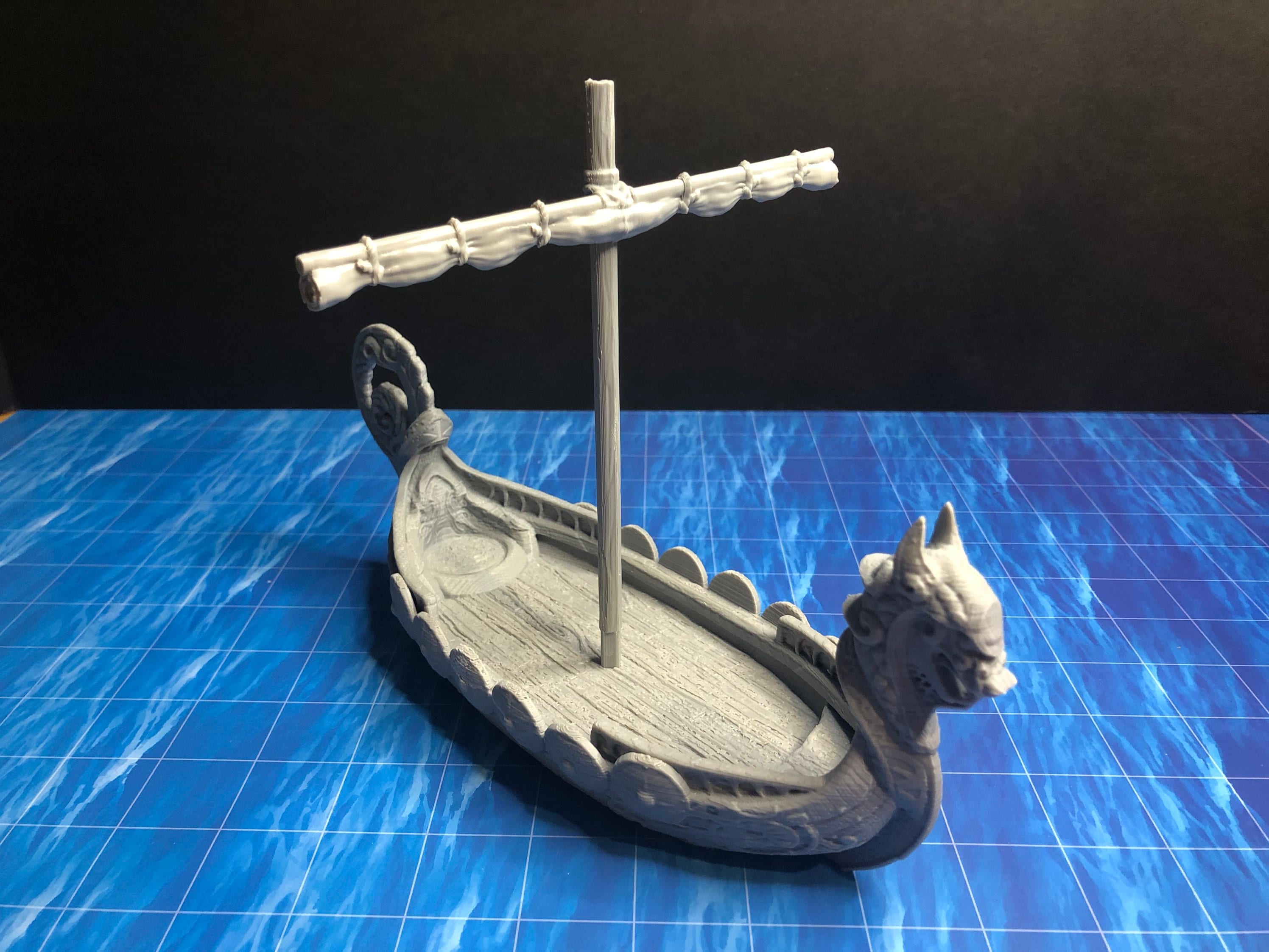 Longboat - 3D Printed Model 28/32mm Scale RPG Fantasy Games D&D ...