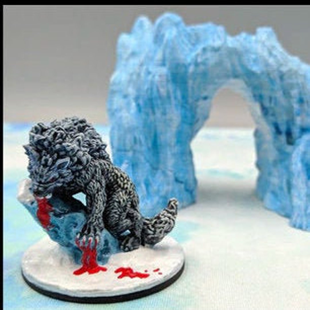 Buy Winter Wolf Miniature: 3D Printed RPG Model, 28mm Scale Online in ...
