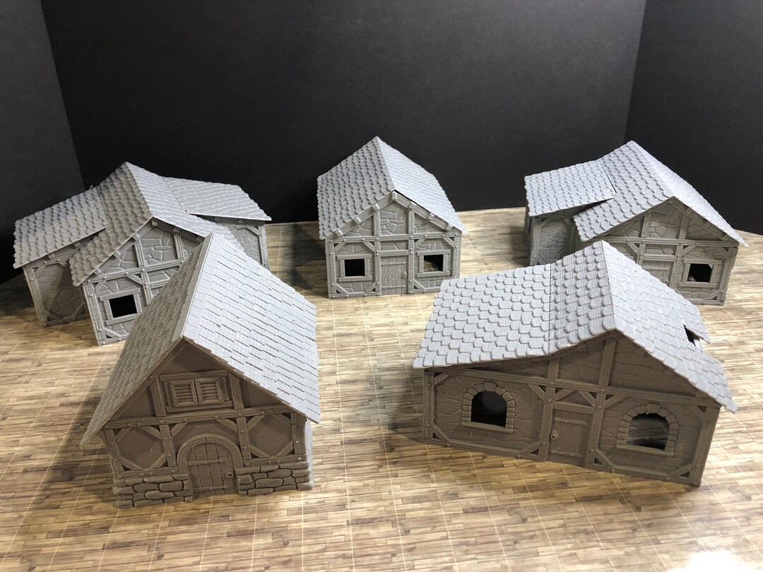 Stone Building Playset: 3D Printed 28mm RPG Terrain (5 Buildings) - Etsy