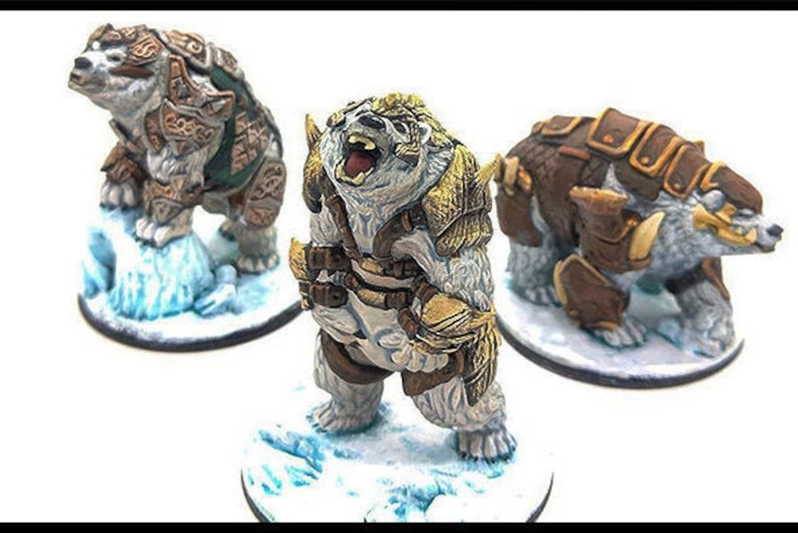 Armored Bears/Polar Bears Mini 3D Printed Model 28/32mm | Etsy