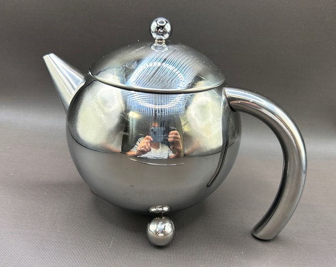 Original Henley Stainless Steel Teapot With Strainer | Modern Sleek ...