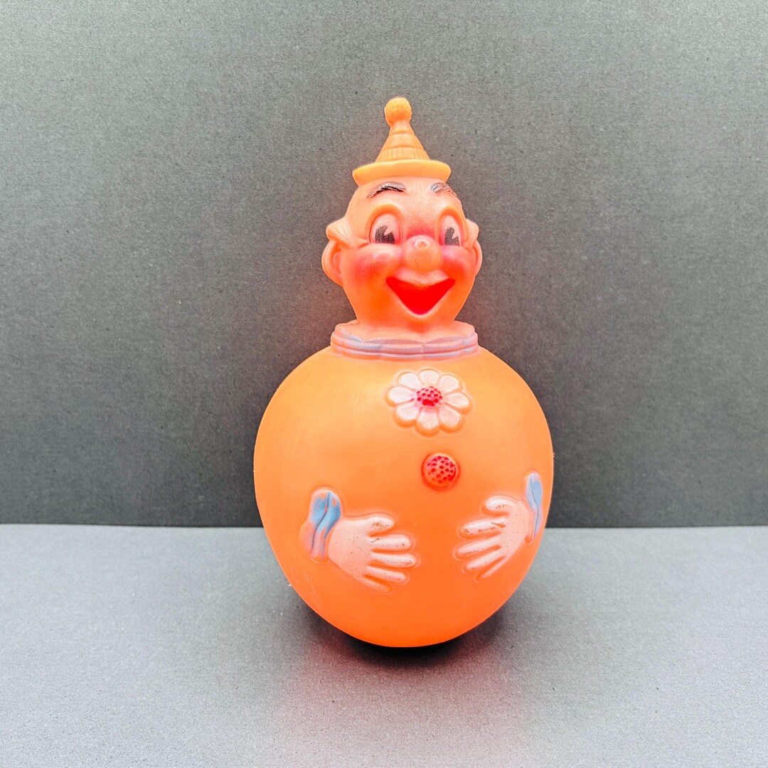 Vintage 1960s Orange Clown Roly Poly Weeble Wobble Toy | Regal Canada ...