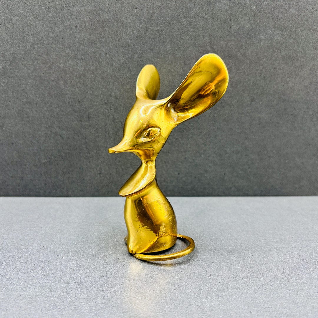 Totally Adorable Vintage Solid Brass Mouse Figurine With Big Ears | Mid ...
