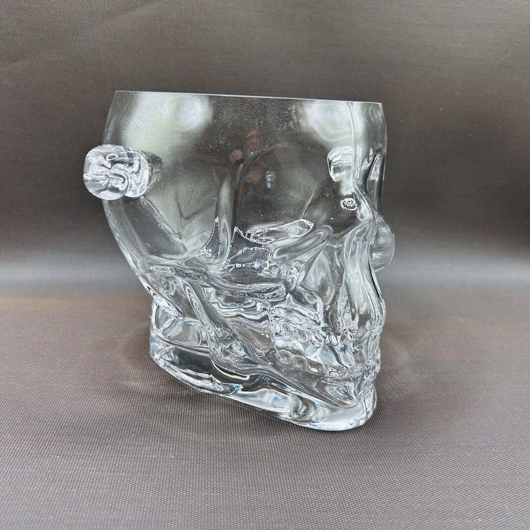 Crystal Clear Glass Skull Ice Bucket A Spooky and Stylish Addition for ...