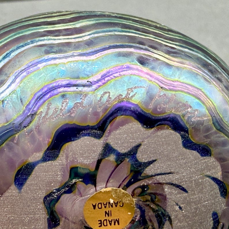Vintage Robert Held Iridescent Art Glass Vase | Canadian | Swirl in ...