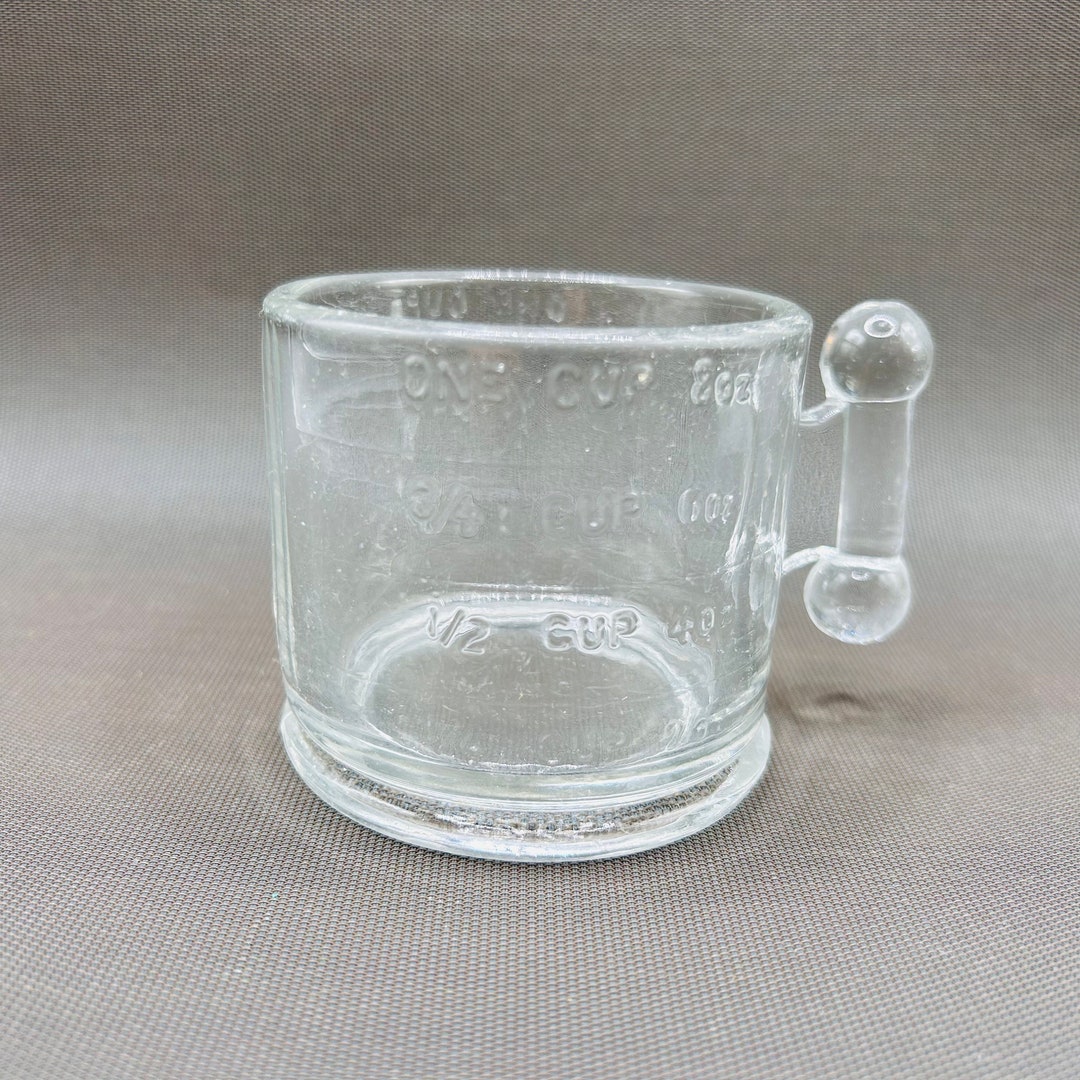 Rustic Vintage Glass One Cup Measuring Cup With Unique Solid - Etsy