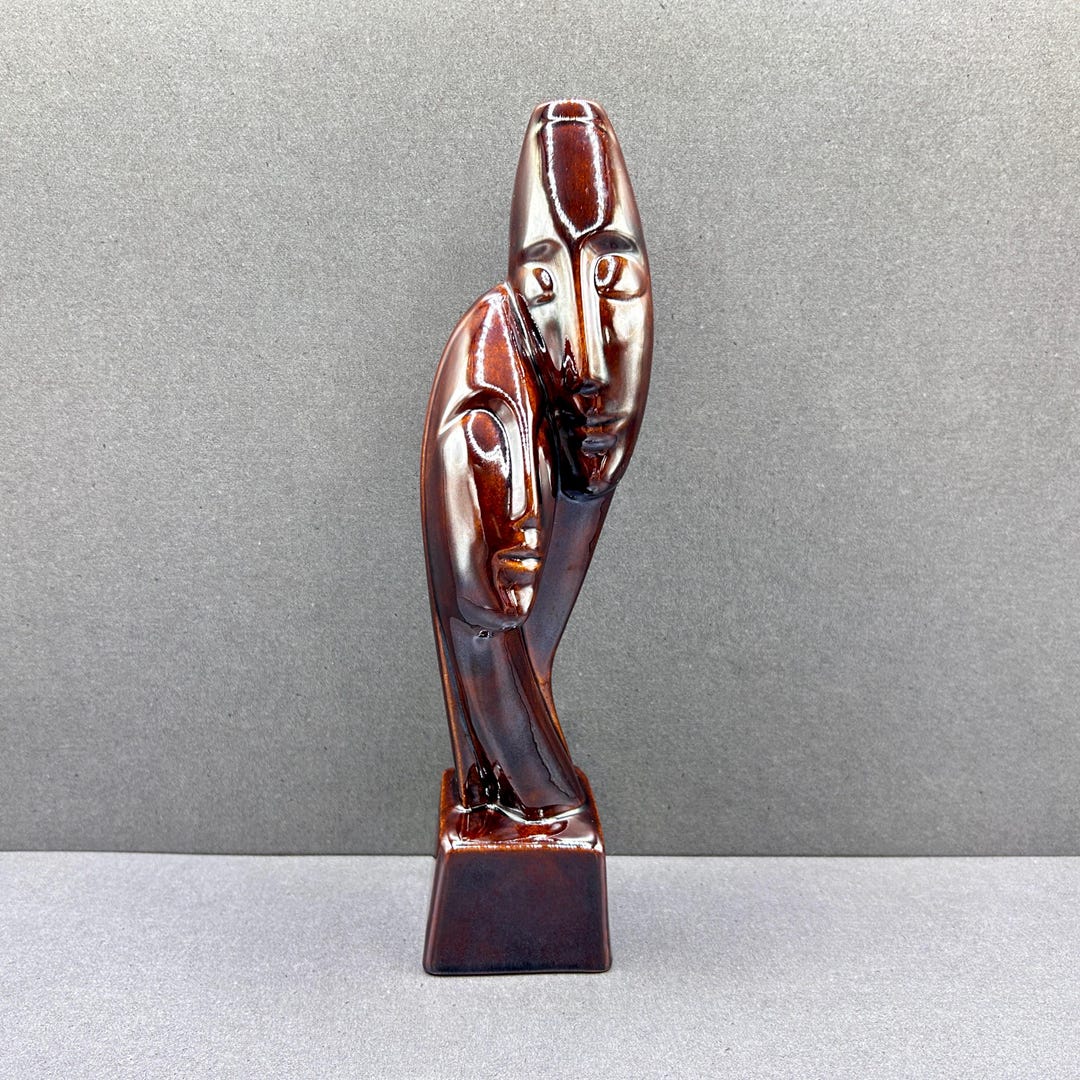 Vintage Modernist Lovers Intertwined Ceramic Sculpture | Mid Century ...