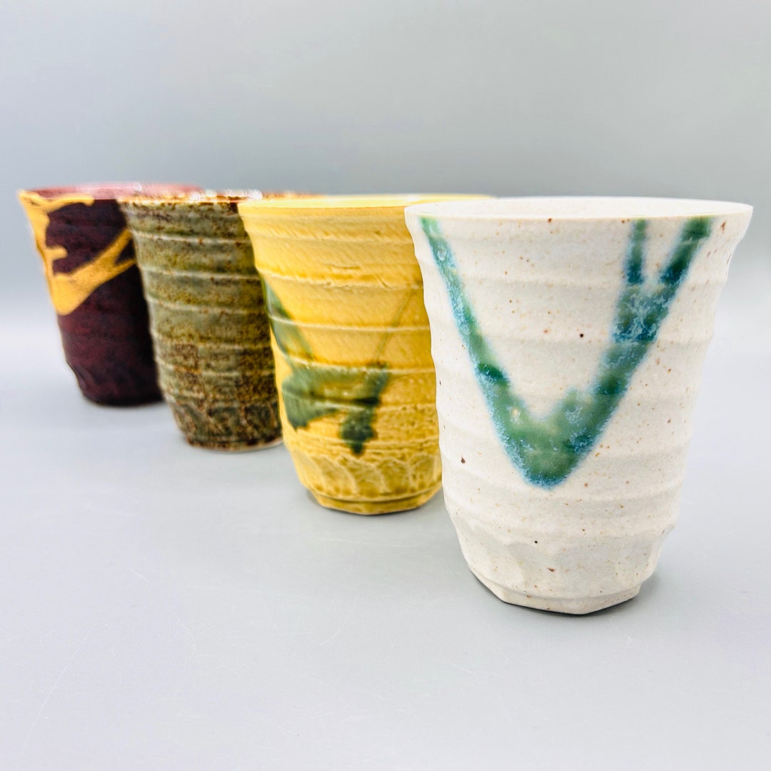 Mino Ware Porcelain Tea Cups Set of 4 Charming Unique Designs - Etsy