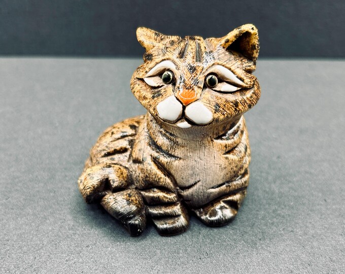 Vintage Artesania Rinconada Tabby Cat Figurine | Handcrafted in Uruguay ...
