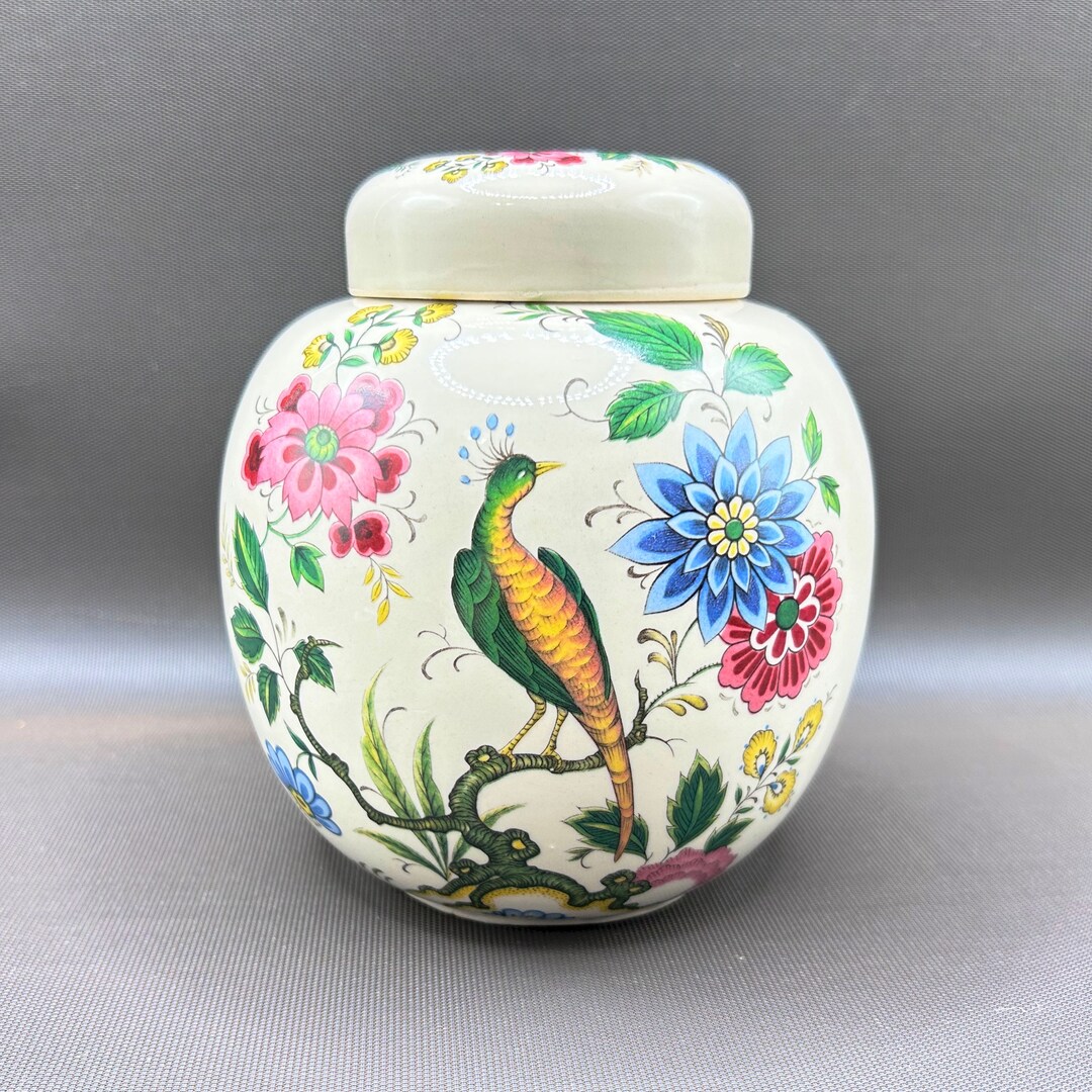 Vintage Sadler England Bird of Paradise Ginger Jar Birds Flowers - Etsy